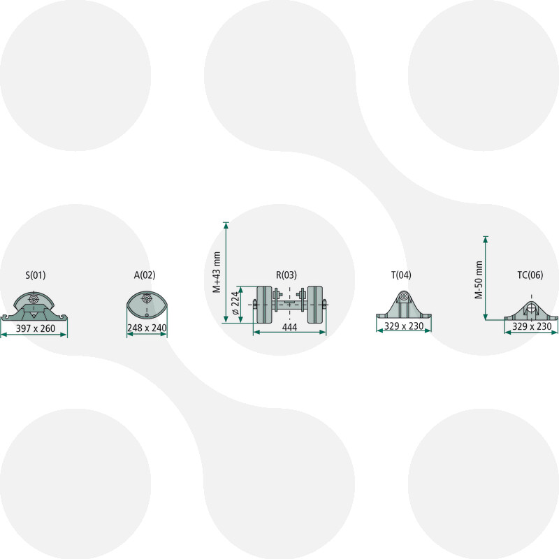 S-Fuß kompl. m. Schraube u. Feder