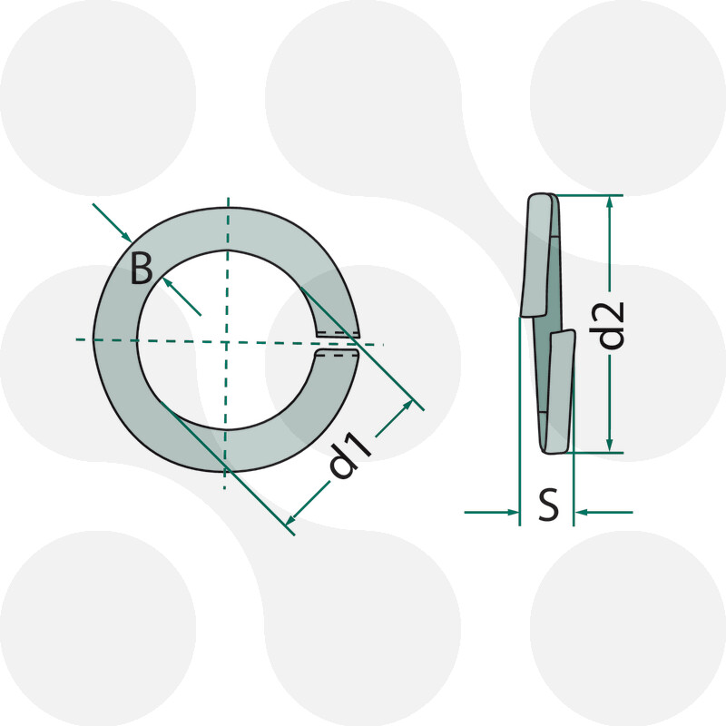 VPE100 DIN 127 12 VA Federring