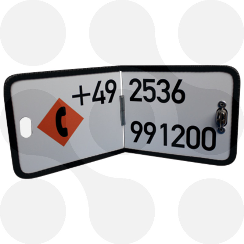 Warntafel klappbar Notnummer