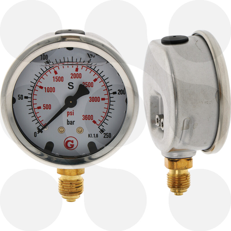 Manometer UA. 250 bar Ø63mm - 1/4'